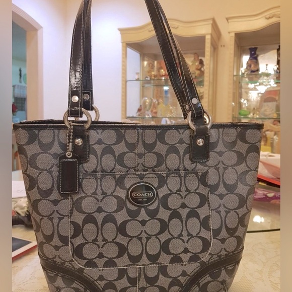 Coach | Bags | Coach Heritage Peyton Signature Logo Handbag | Poshmark